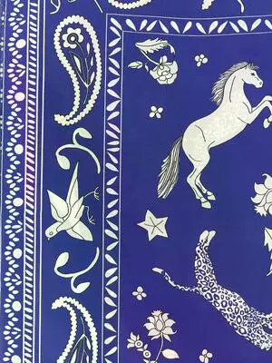 Alberto Biani Patterned Silk Scarf - Blue
