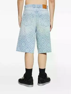 Casablanca Pearl Monogram Denim Shorts