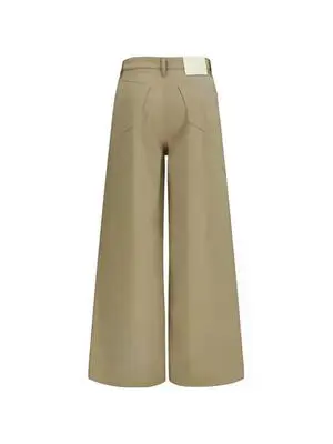 CRUNA High-waist Wide Leg Trousers - Neutrals