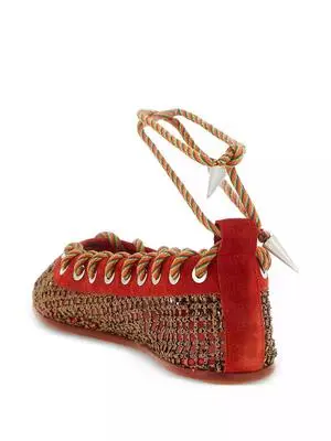 KIKO KOSTADINOV Reticella Tie Ballet Flats - Brown