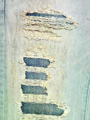 PURPLE BRAND P026 Destroyed Repair Bootcut Jeans