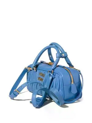Miu Miu Arcadie Matelassé Nappa Leather Bag - Blue
