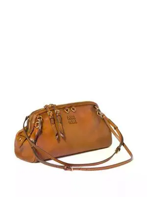 Miu Miu Caprice Leather Clutch - Brown
