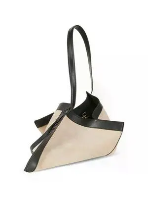 Yuzefi Geometric Leather Tote Bag - Neutrals