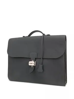 Hermès Top Handle Leather Briefcase - Grey
