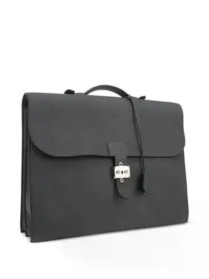 Hermès Top Handle Leather Briefcase - Grey