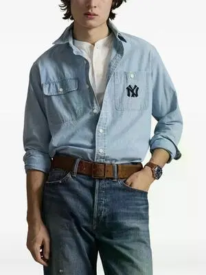 Polo Ralph Lauren X Yankees Buttoned Long-sleeve Shirt - Blue