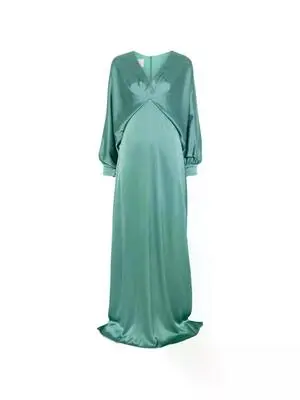AIRE Gathered V-neck Maxi Dress