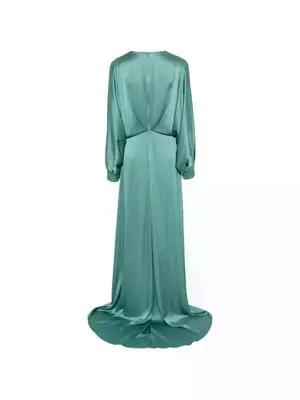 AIRE Gathered V-neck Maxi Dress