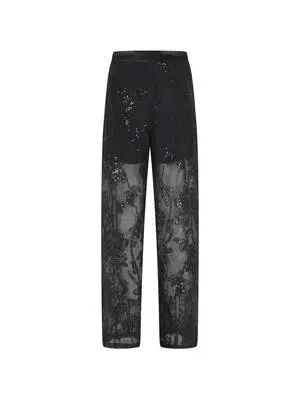 ISABELLE BLANCHE Sequin Floral Trousers