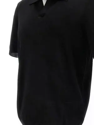 Tagliatore Fine-knit Polo Shirt - Black