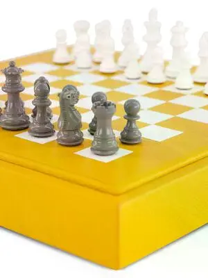 HECTOR SAXE Checkered Leather Chess Set
