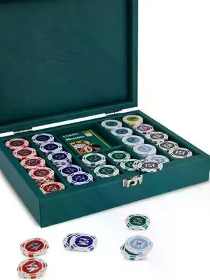 HECTOR SAXE Leather Poker Set