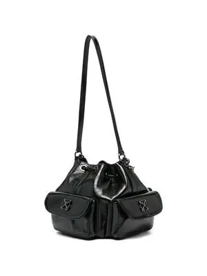 Off-White Chain Pocket Bucket Bag - Black