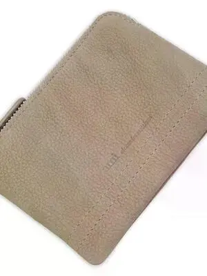AMI Paris Carrousel Zipped Leather Wallet - Neutrals