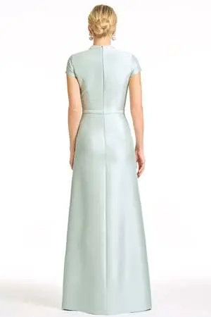 Sachin & Babi Embellished Mikado A-line Gown - Celadon