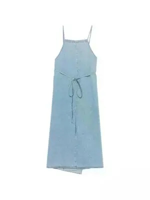 BASERANGE Yumi Apron Midi Dress - Blue