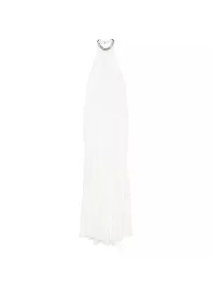 NISSA Backless Maxi Dress - White