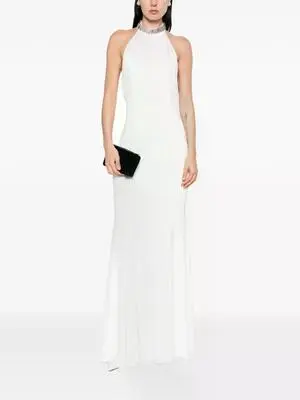 NISSA Backless Maxi Dress - White