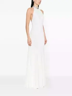 NISSA Backless Maxi Dress - White