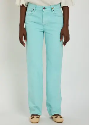 Chloé High-rise Straight-leg Jeans - Turquoise