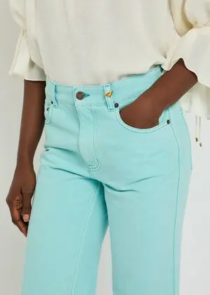 Chloé High-rise Straight-leg Jeans - Turquoise
