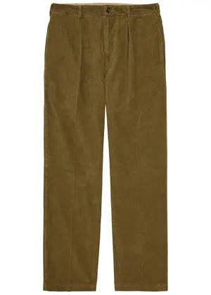 DRAKE'S Tapered-leg Corduroy Trousers - Khaki