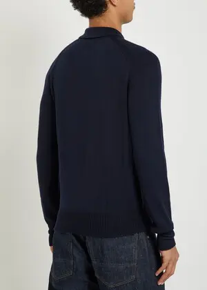 DRAKE'S Merino Wool Polo Jumper