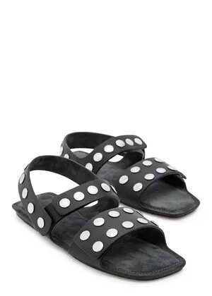 Khaite Boden Studded Leather Sandals - Black