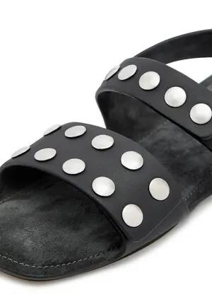 Khaite Boden Studded Leather Sandals - Black