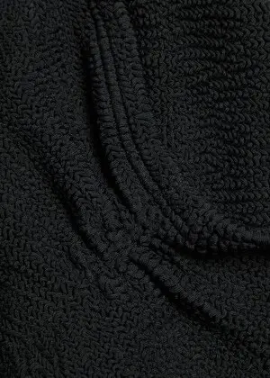 Hunza G Brooke Strapless Crinkle Swimsuit - Black