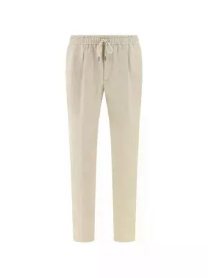 Boggi Milano Linen Tapered Fit Pants With Drawstring Waist