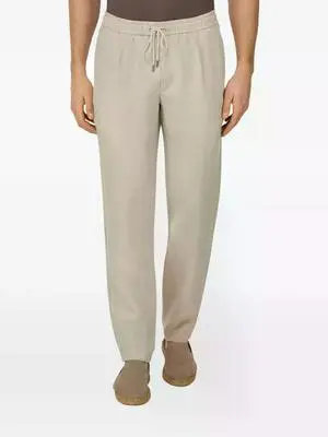Boggi Milano Linen Tapered Fit Pants With Drawstring Waist