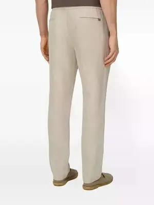Boggi Milano Linen Tapered Fit Pants With Drawstring Waist