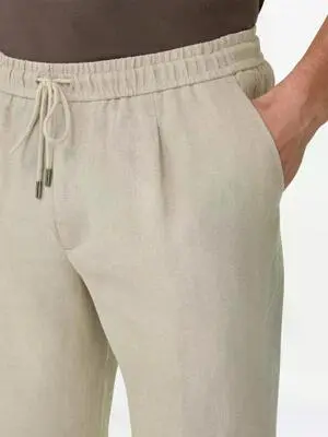 Boggi Milano Linen Tapered Fit Pants With Drawstring Waist