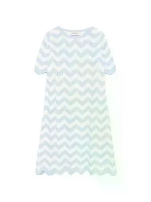 Bruno Manetti Zigzag Scalloped Mini Dress