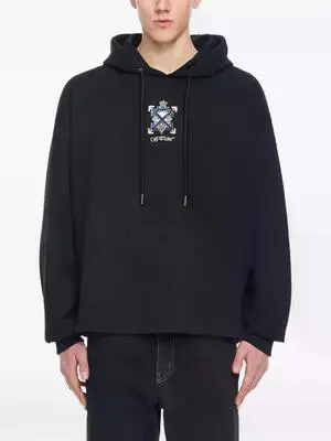 Off-White Jewel Arrow Cotton Hoodie - Black