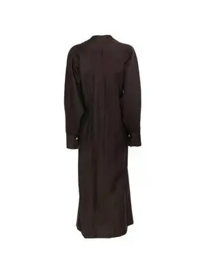 TELA Delta Tie-waist Midi Dress - Brown