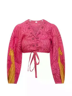 Farm Rio Eyelet Blouse - Pink
