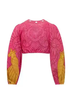 Farm Rio Eyelet Blouse - Pink