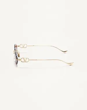 Valentino Garavani Geometric Cat Eye Sunglasses - Gold/brown
