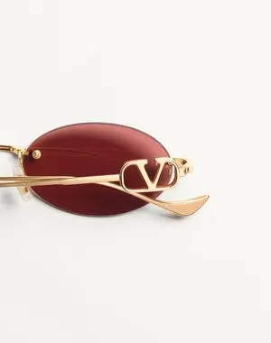 Valentino Garavani Geometric Cat Eye Sunglasses - Gold/brown