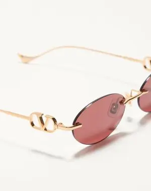 Valentino Garavani Geometric Cat Eye Sunglasses - Gold/brown