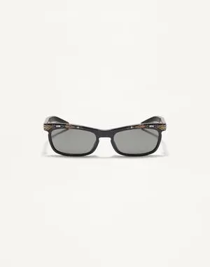Valentino Garavani Rectangular Acetate Sunglasses - Black/grey