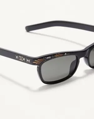 Valentino Garavani Rectangular Acetate Sunglasses - Black/grey