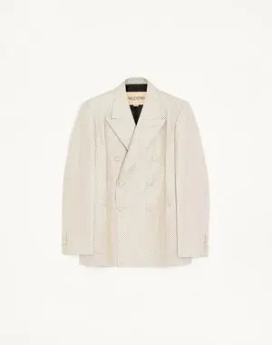 Valentino Garavani Double-breasted Silk Jacquard Jacket With Pressed Crease