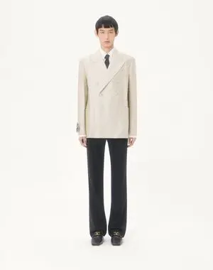Valentino Garavani Double-breasted Silk Jacquard Jacket With Pressed Crease