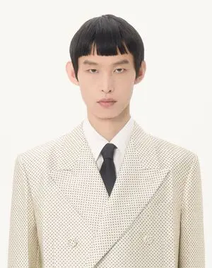 Valentino Garavani Double-breasted Silk Jacquard Jacket With Pressed Crease