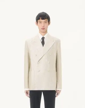 Valentino Garavani Double-breasted Silk Jacquard Jacket With Pressed Crease