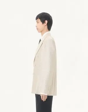Valentino Garavani Double-breasted Silk Jacquard Jacket With Pressed Crease